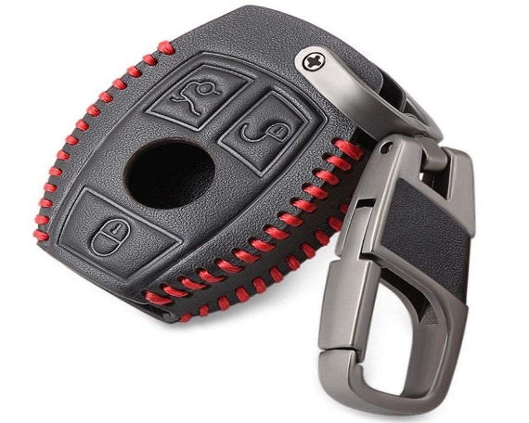Leather Car Key Cover Case for Mercedes Benz W203 W210 W211 W124 AMG ...