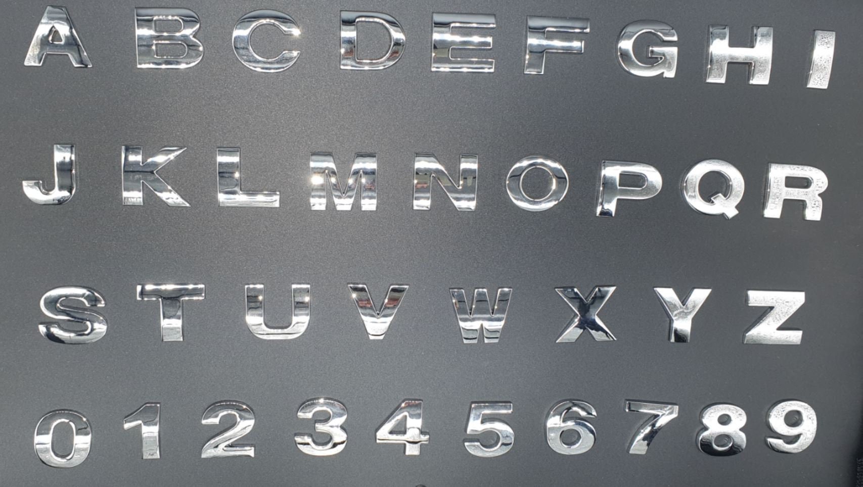 NEW 3D Quality Metal Chrome Self Adhesive Letters & Numbers Signs ...