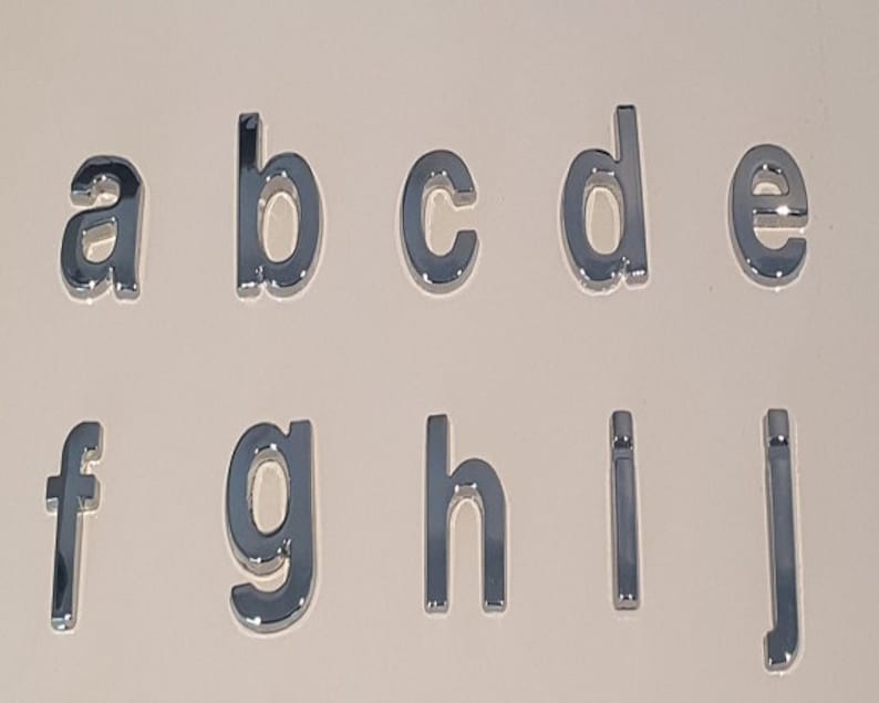 3D Quality Metal Chrome Self Adhesive Lower Case Letters Signs - Etsy