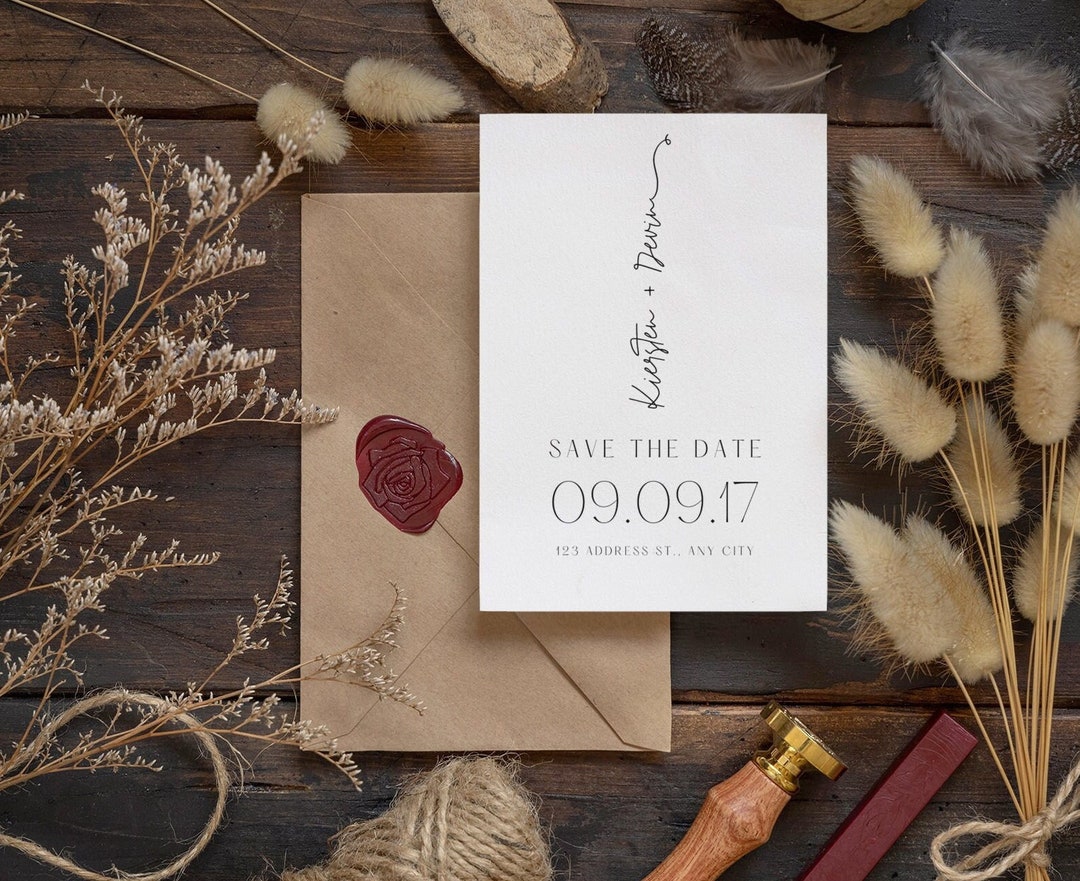 Modern Minimal Save the Date Save the Date Template - Etsy