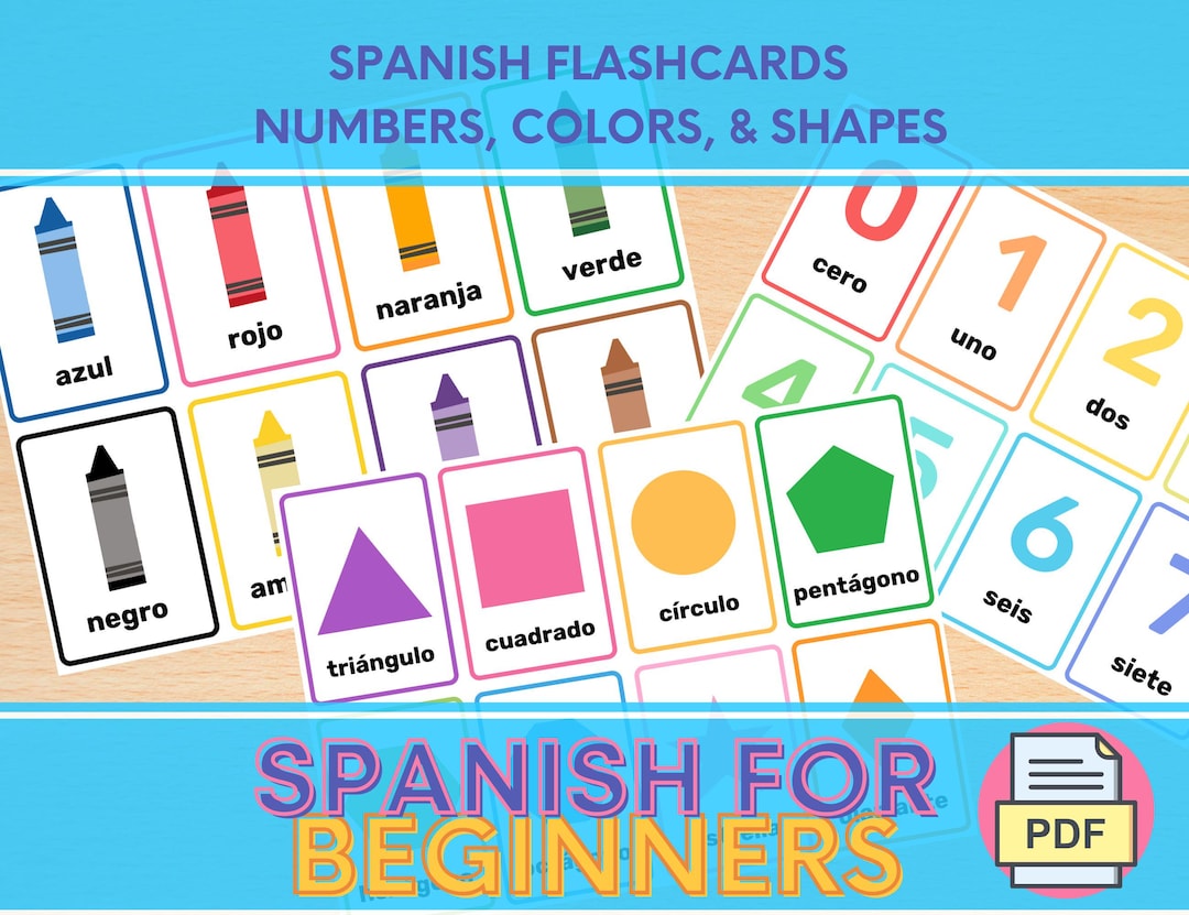 Spanish Flashcards for Kids – Numbers, Colors & Shapes | Bilingual ...