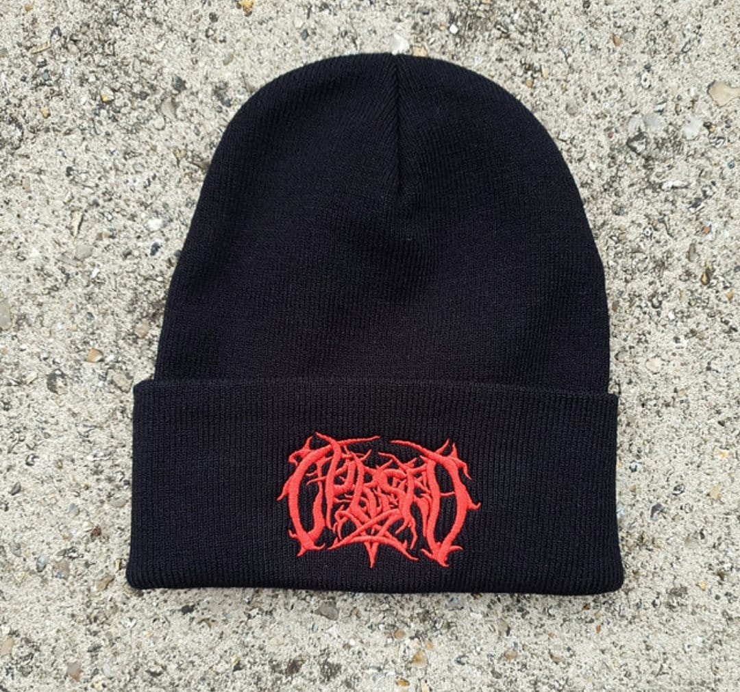 Black Embroidered Cursed Beanie - Etsy