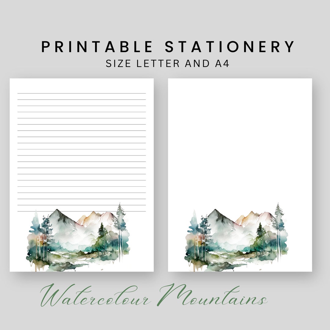 Printable Writing Paper Set, Stationery Printable, Paper Set ...