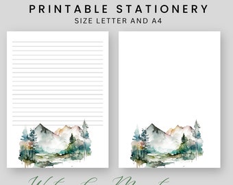 Printable Writing Paper Set, Seascape Stationery Printable, Paper Set ...