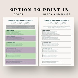 Character & Kindness Life Skills Checklist, Printable Tracker for ...