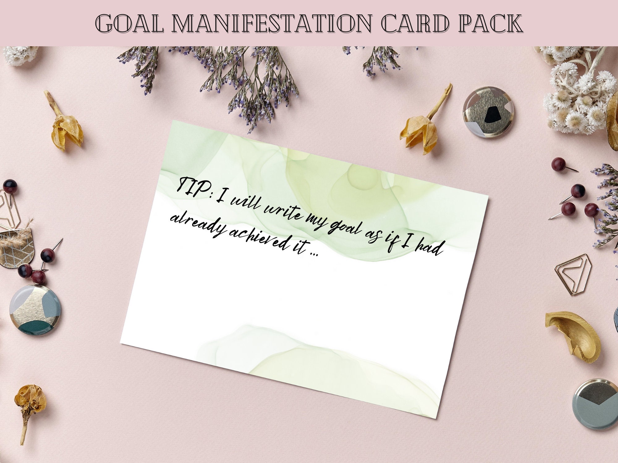 Manifestation Printable Cards, Personal Goal Cards, Printable Instant ...