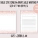 Rose Gold Glitter Effect Printable Letter Writing Paper, Gold Glitter ...