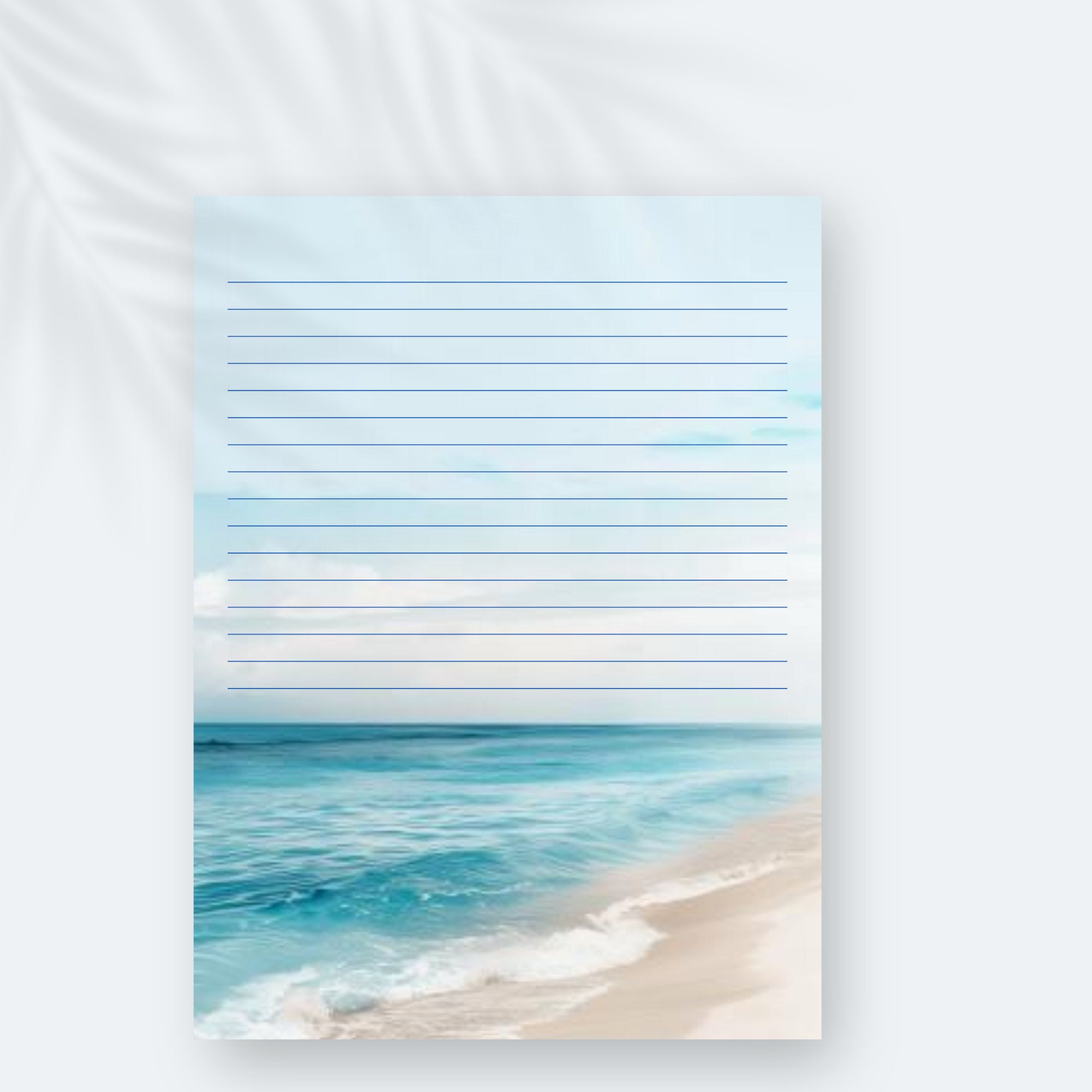 Printable Writing Paper Set, Seascape Stationery Printable, Paper Set ...