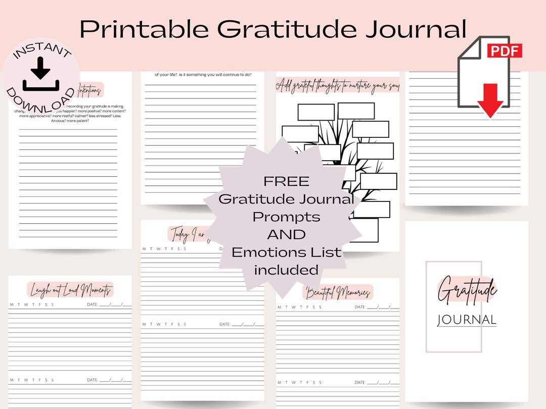 Gratitude Journal Printable, Self-care Daily Reflection Printable - Etsy