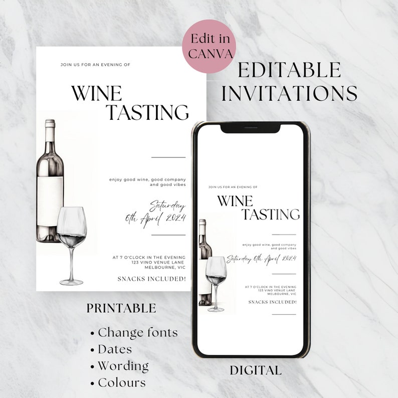 Wine Tasting Party Kit, Blind Tasting, Printable Bundle for Wine ...