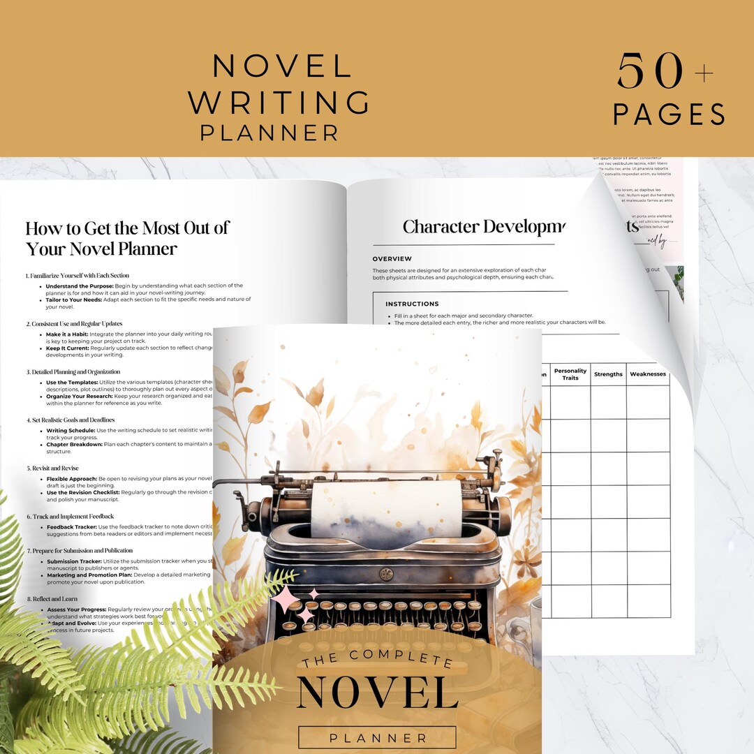 Novel Planner Printable, Plan and Create Book Writing Kit, Plot ...