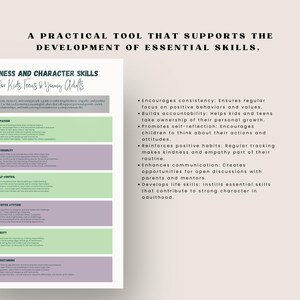 Character & Kindness Life Skills Checklist, Printable Tracker for ...