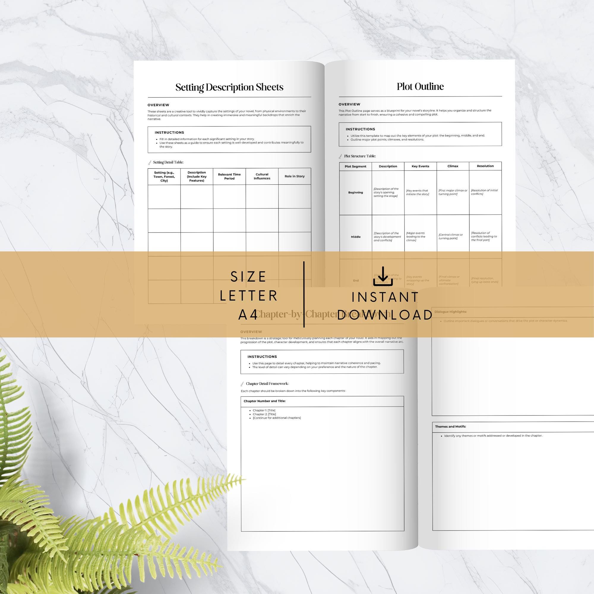 Novel Planner Printable, Plan and Create Book Writing Kit, Plot ...