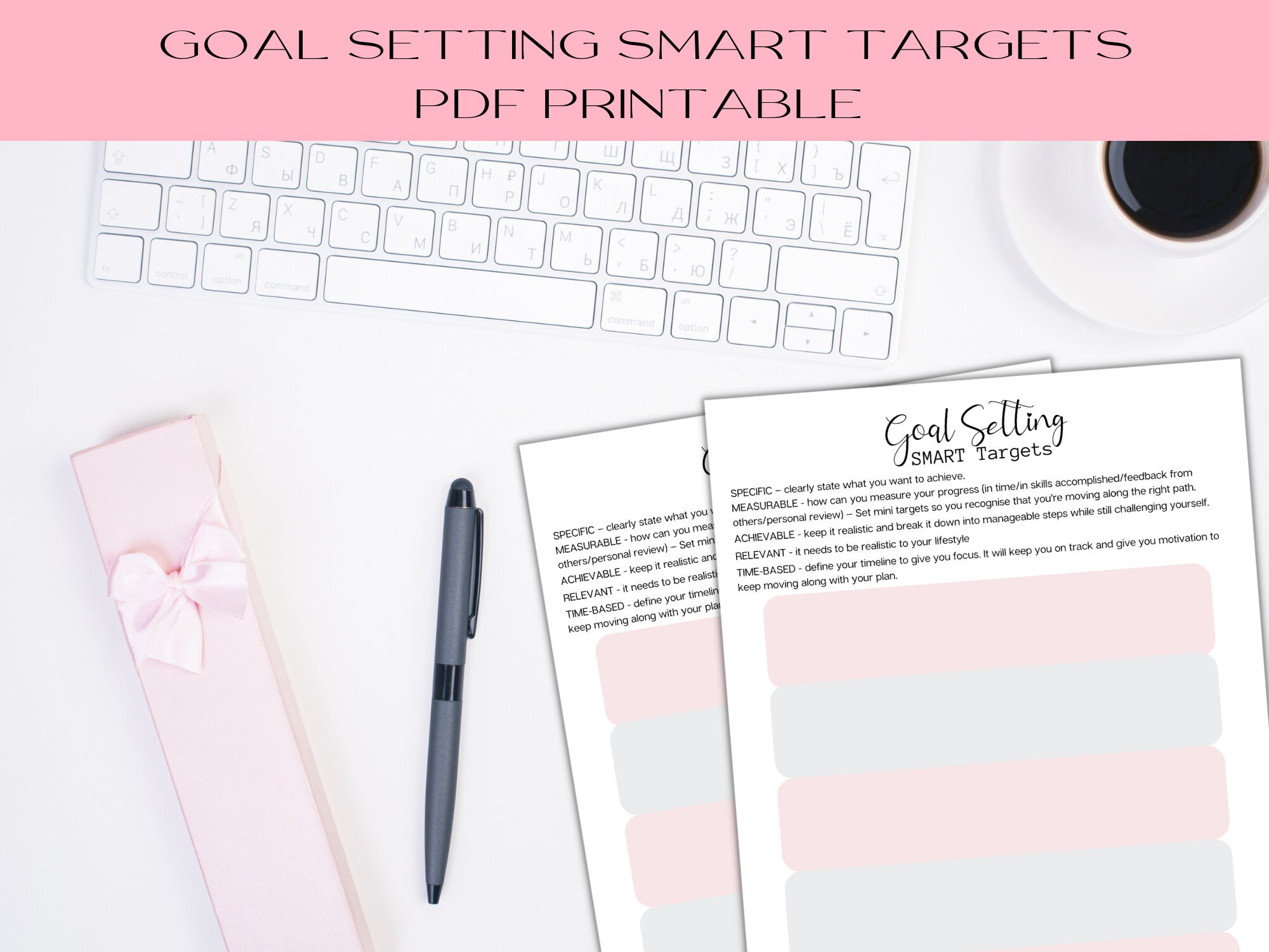 Goal Setting SMART Targets Template, Goal Setting Planner Insert Tool ...