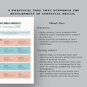 Life Skills Checklist for Parents, Teens and Young Adults, Printable ...
