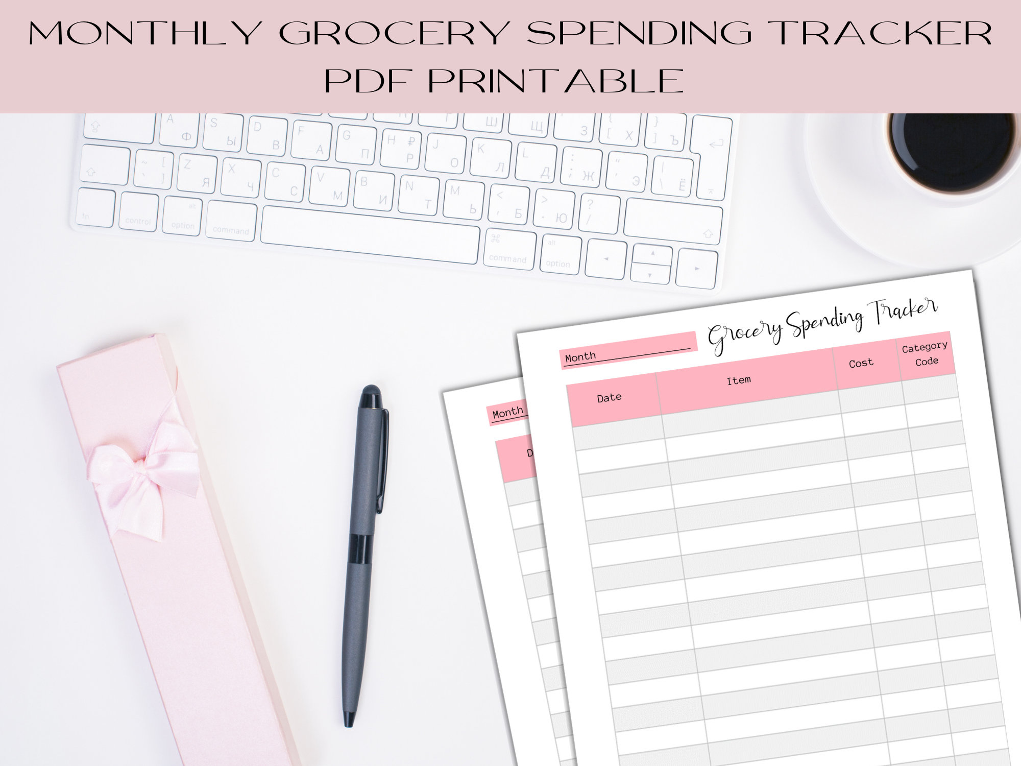 Monthly Grocery Spending Tracker, Budget Template, Instant Download ...
