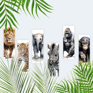 Printable Wild Animal Bookmarks Bundle, Jungle Book Page Tracker ...