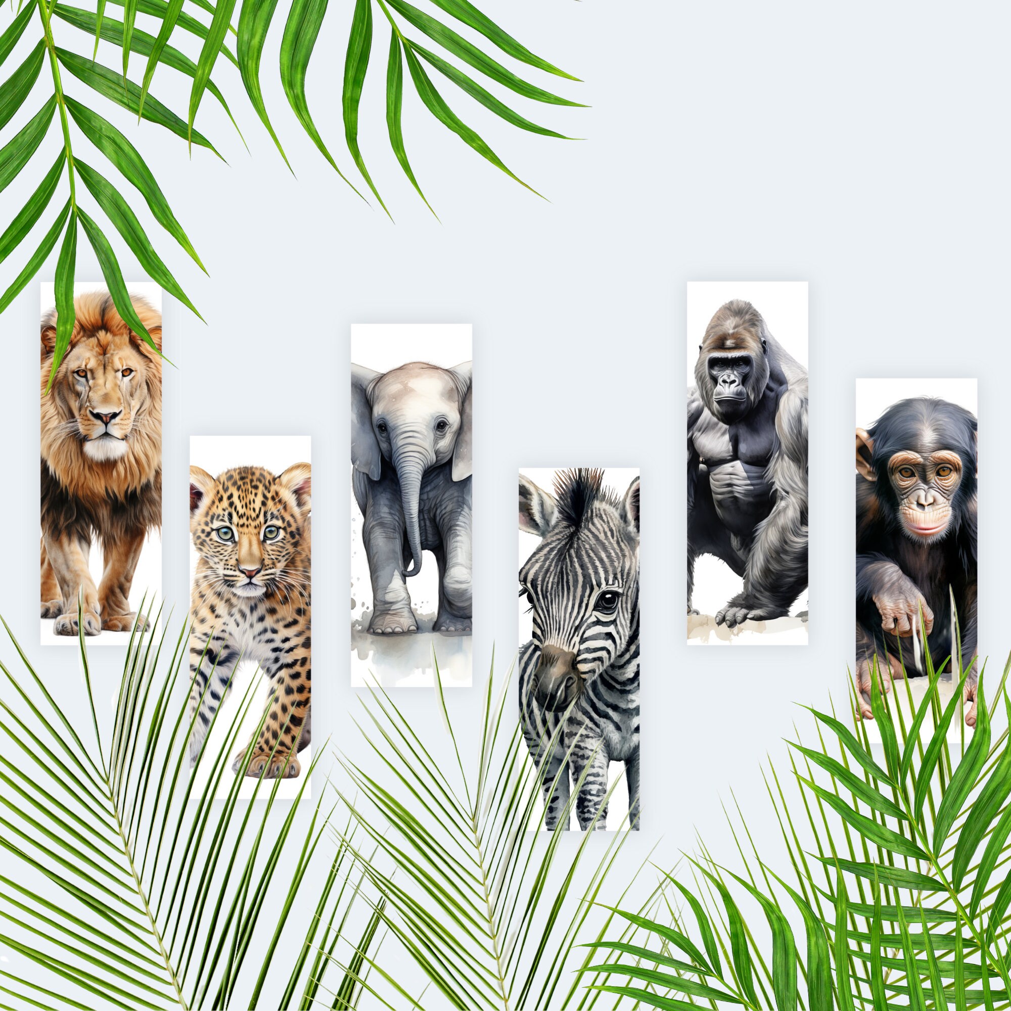 Printable Wild Animal Bookmarks Bundle, Jungle Book Page Tracker ...