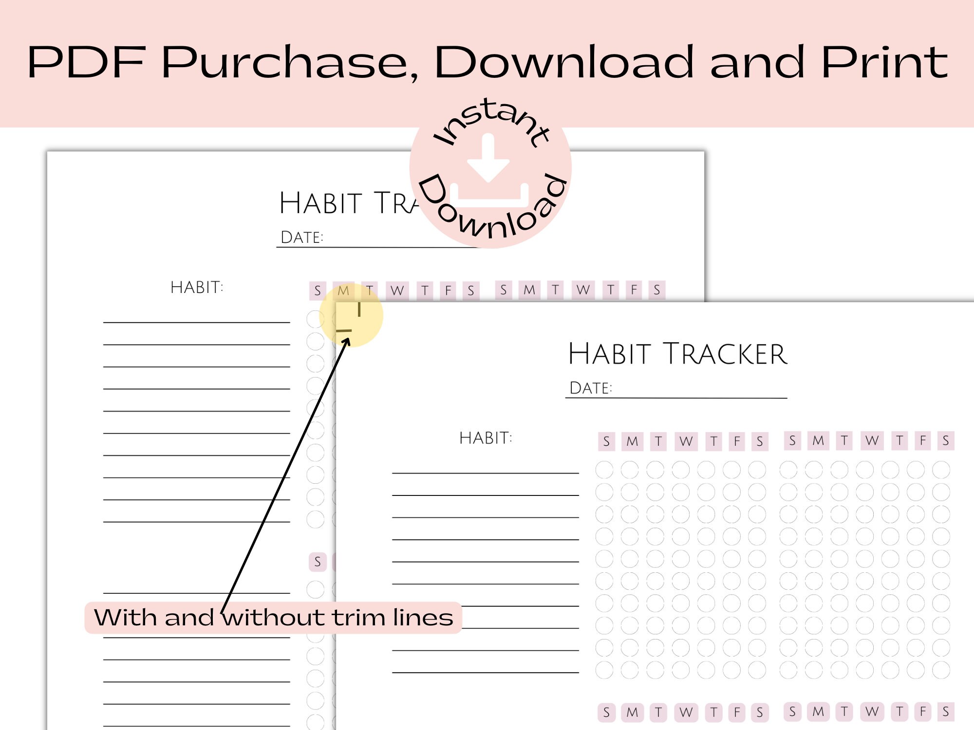 Weekly Habit Tracker Printable Template, Motivational Tracking Tool ...