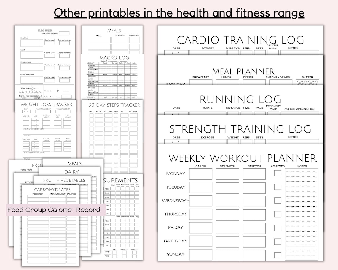 Printable Macro Tracker, Double-sided Macro Log Sheet, Food Health ...