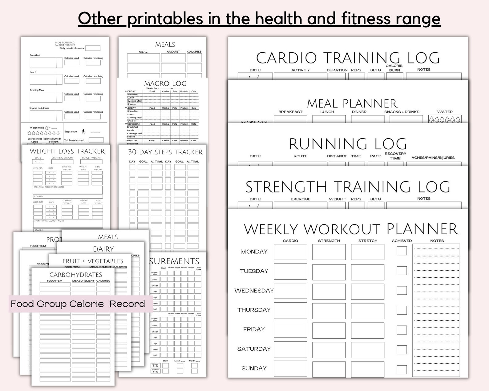 Running Log, Running Printable, Double-sided Exercise Tracker, Instant ...