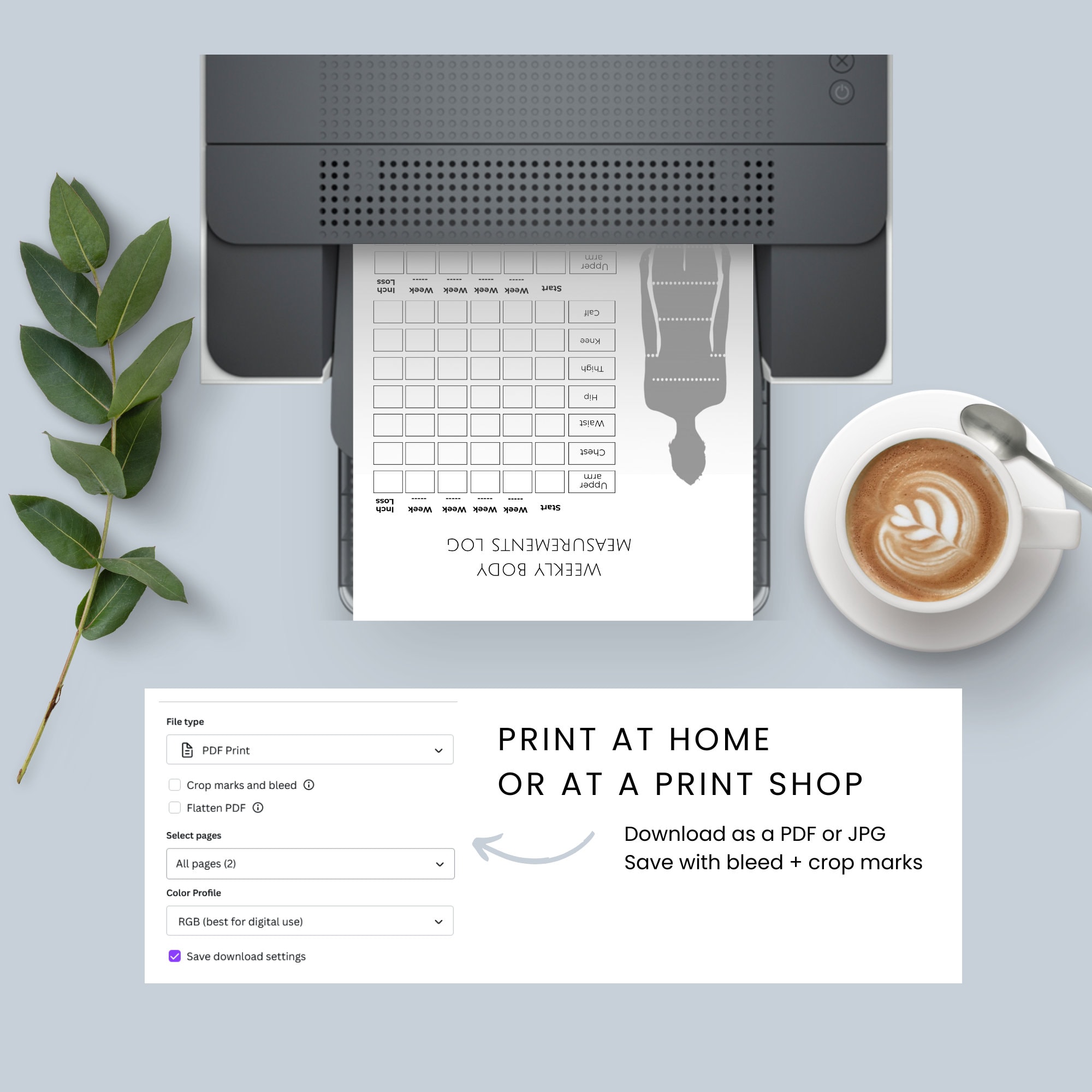 Body Measurement Tracker, Printable Body Statistics Record Sheet ...