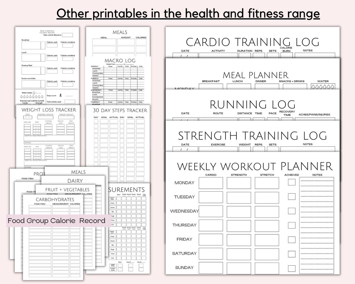 Macro Tracking Food Log, Printable Macro Tracker, Food Health Tracker ...
