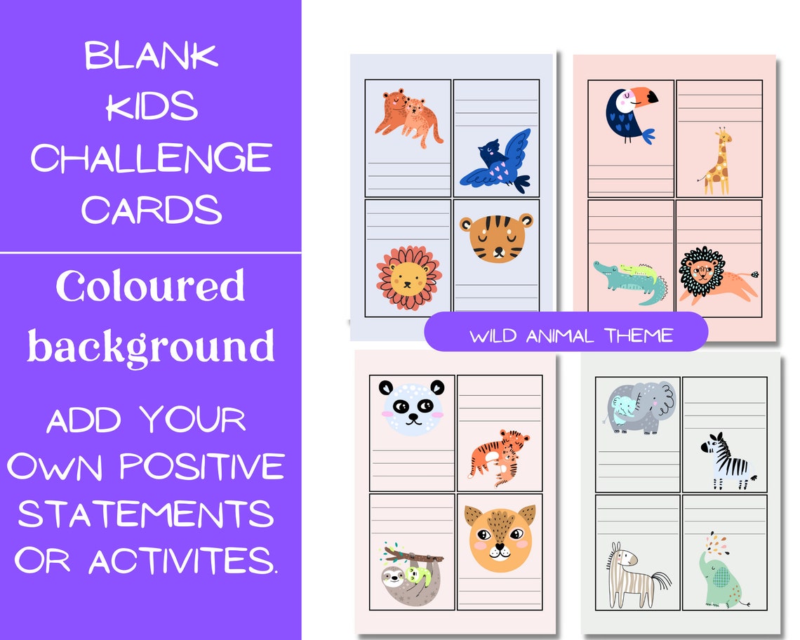 Printable Affirmation Cards for Kids Daily Animal Affirmation - Etsy
