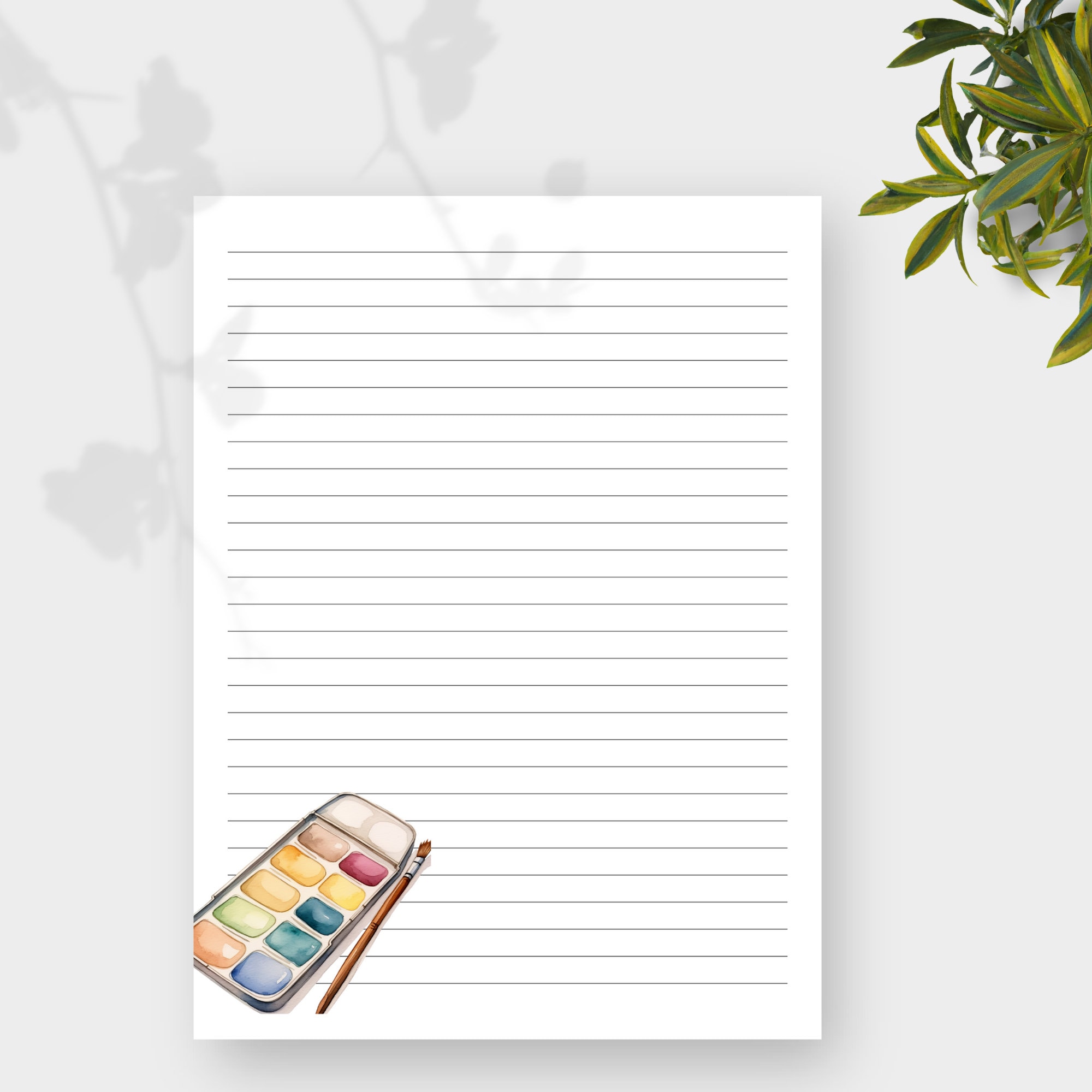 Printable Writing Paper Set, Stationery Printable, Paper Set, Paint ...