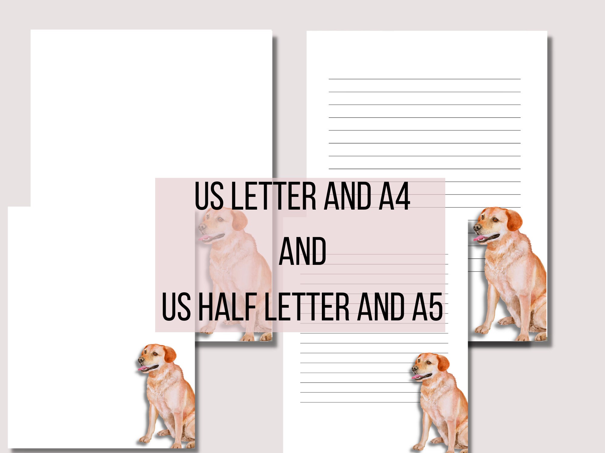 Labrador Printable Letter Writing Paper, Labrador Journal Paper ...
