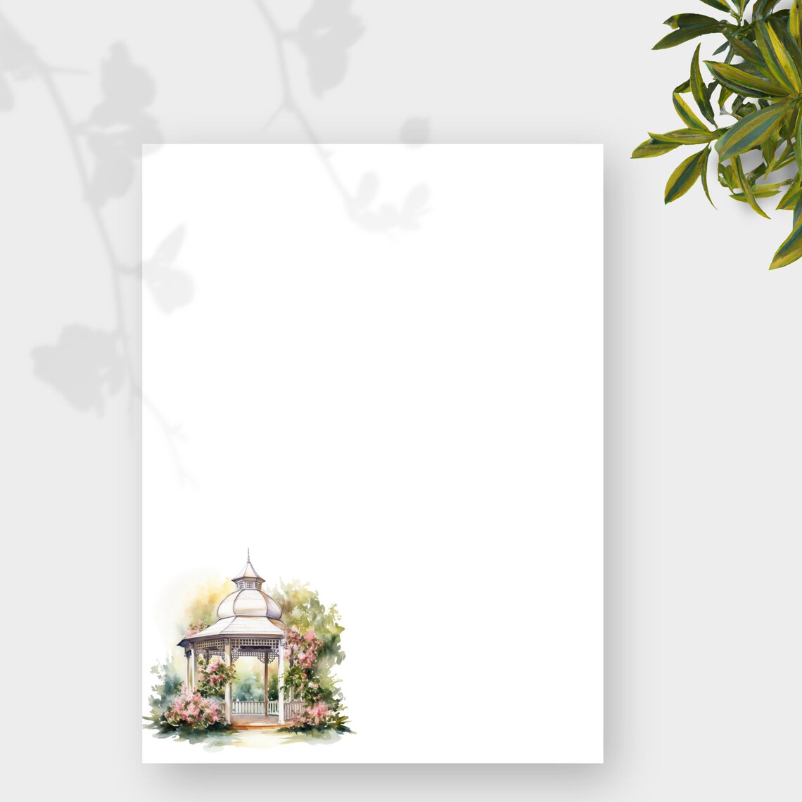Printable Writing Paper Set, Stationery Printable, Paper Set, Garden ...
