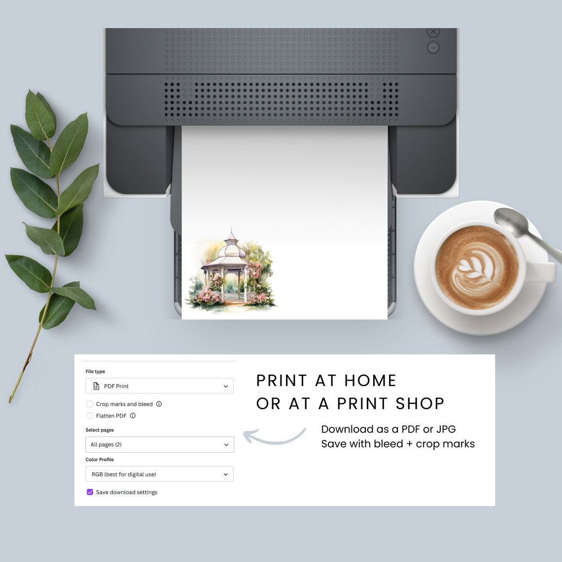 Printable Writing Paper Set, Stationery Printable, Paper Set, Garden ...