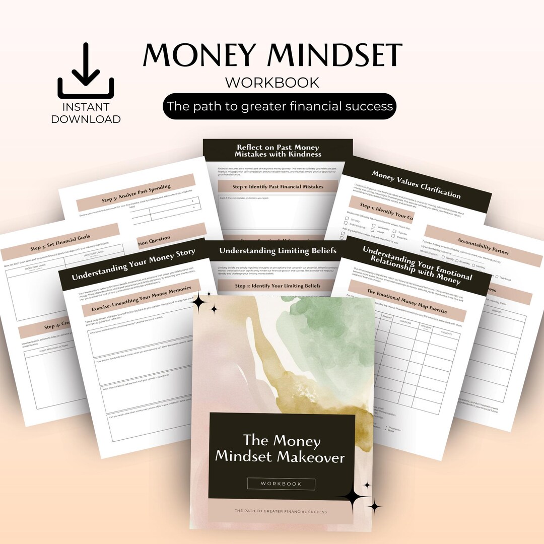 Money Mindset Makeover Workbook, Financial Success and Understanding Money Blocks and Success ...