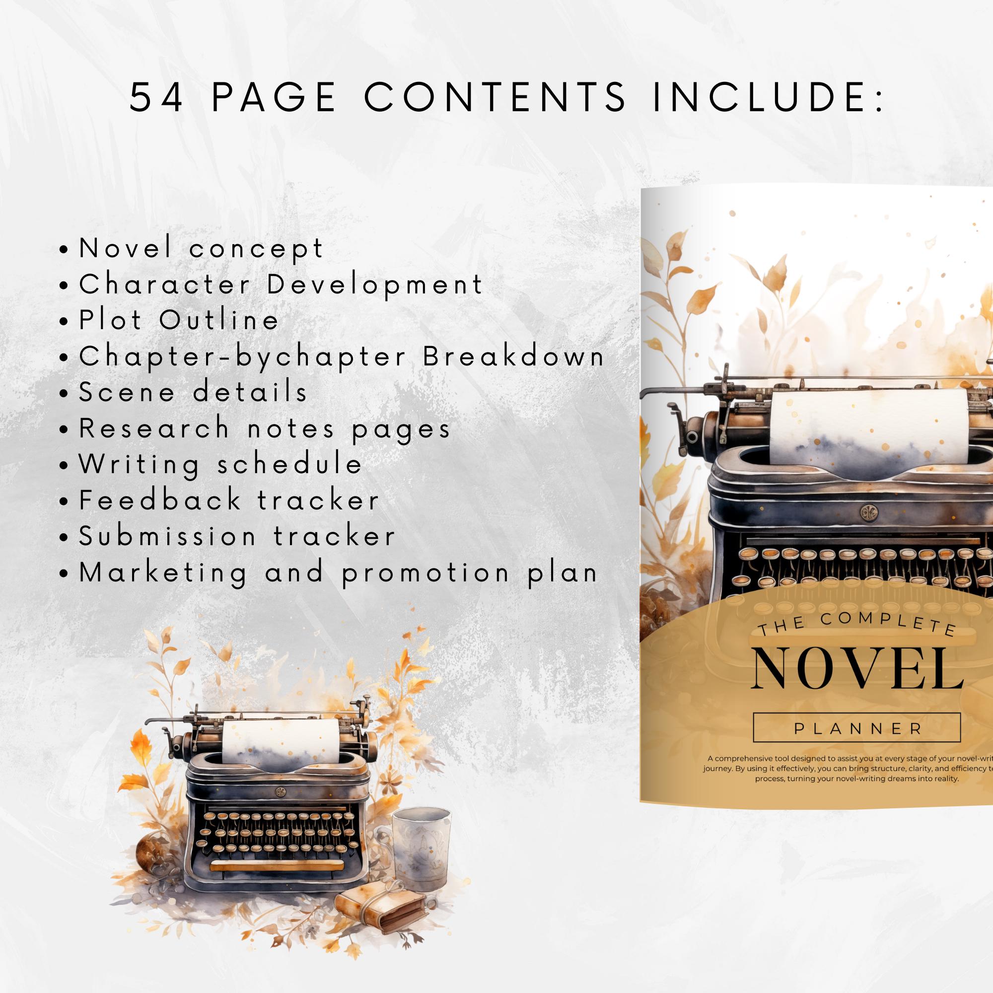 Novel Planner Printable, Plan and Create Book Writing Kit, Plot ...