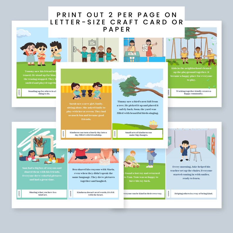 Printable Kids Kindness Skills Cards, Social and Emotional Learning ...