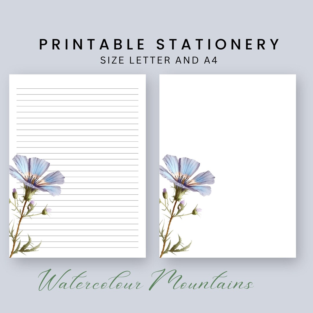 Printable Writing Paper Set, Stationery Printable, Paper Set ...