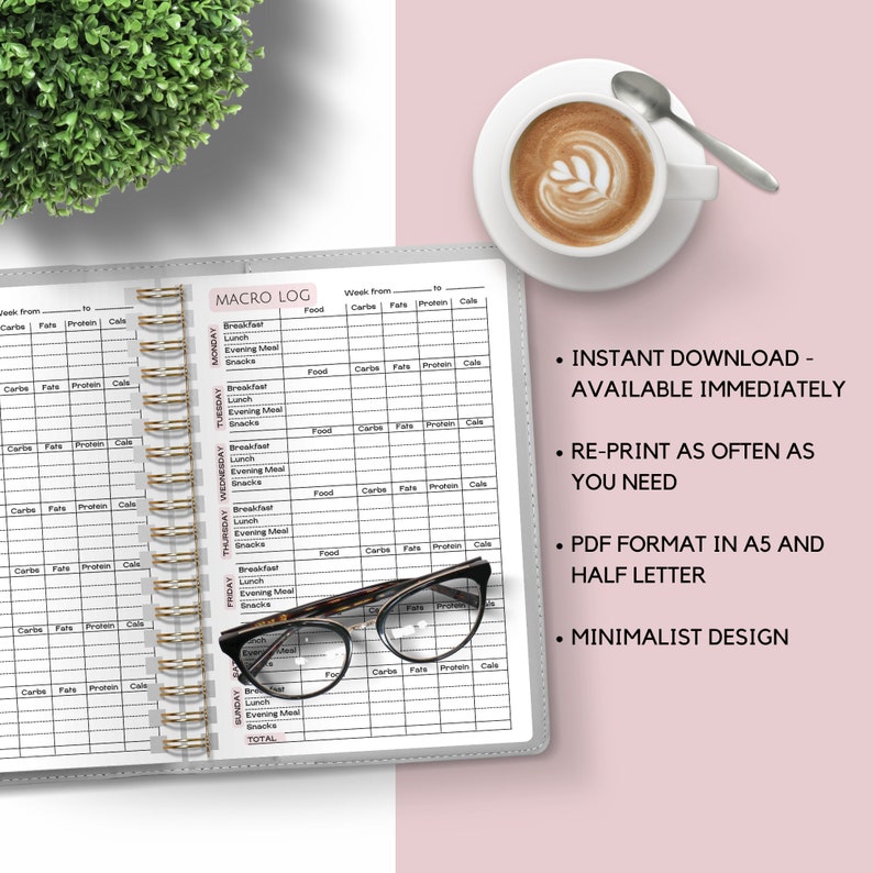 Macro Tracker Sheet Food Log, Printable Daily Macro Tracking, Food ...