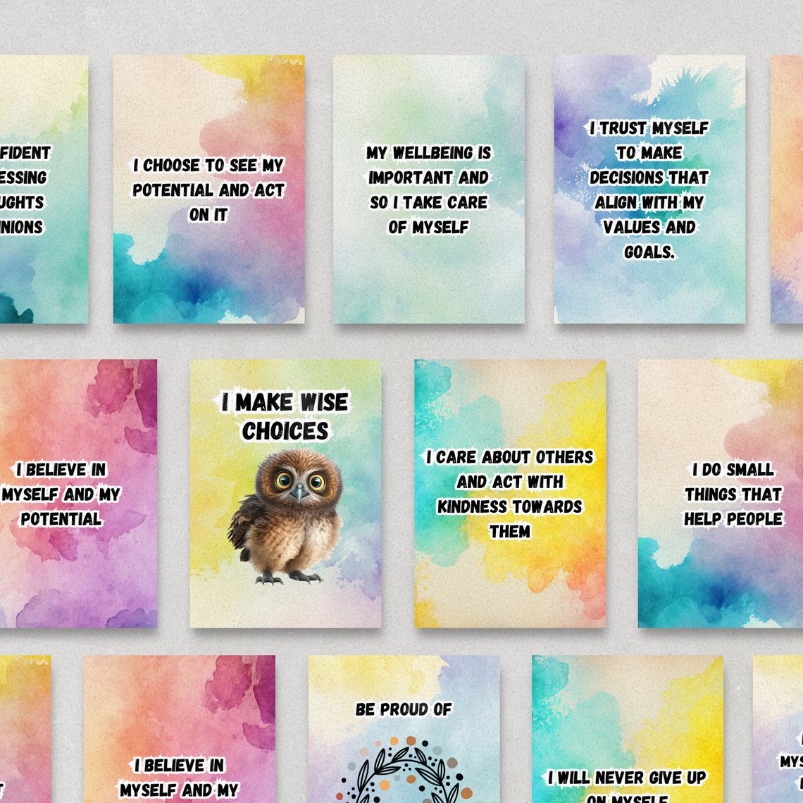 Printable Positive Affirmation Cards for Teens, Teenage Kindness Cards ...