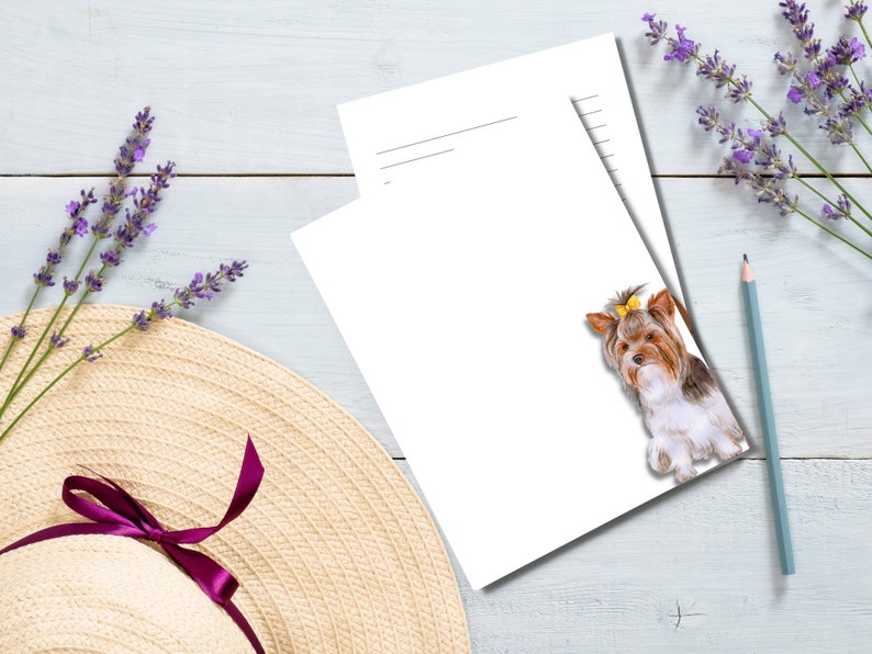 Yorkshire Terrier Printable Letter Writing Paper, Yorkie Journal Paper ...