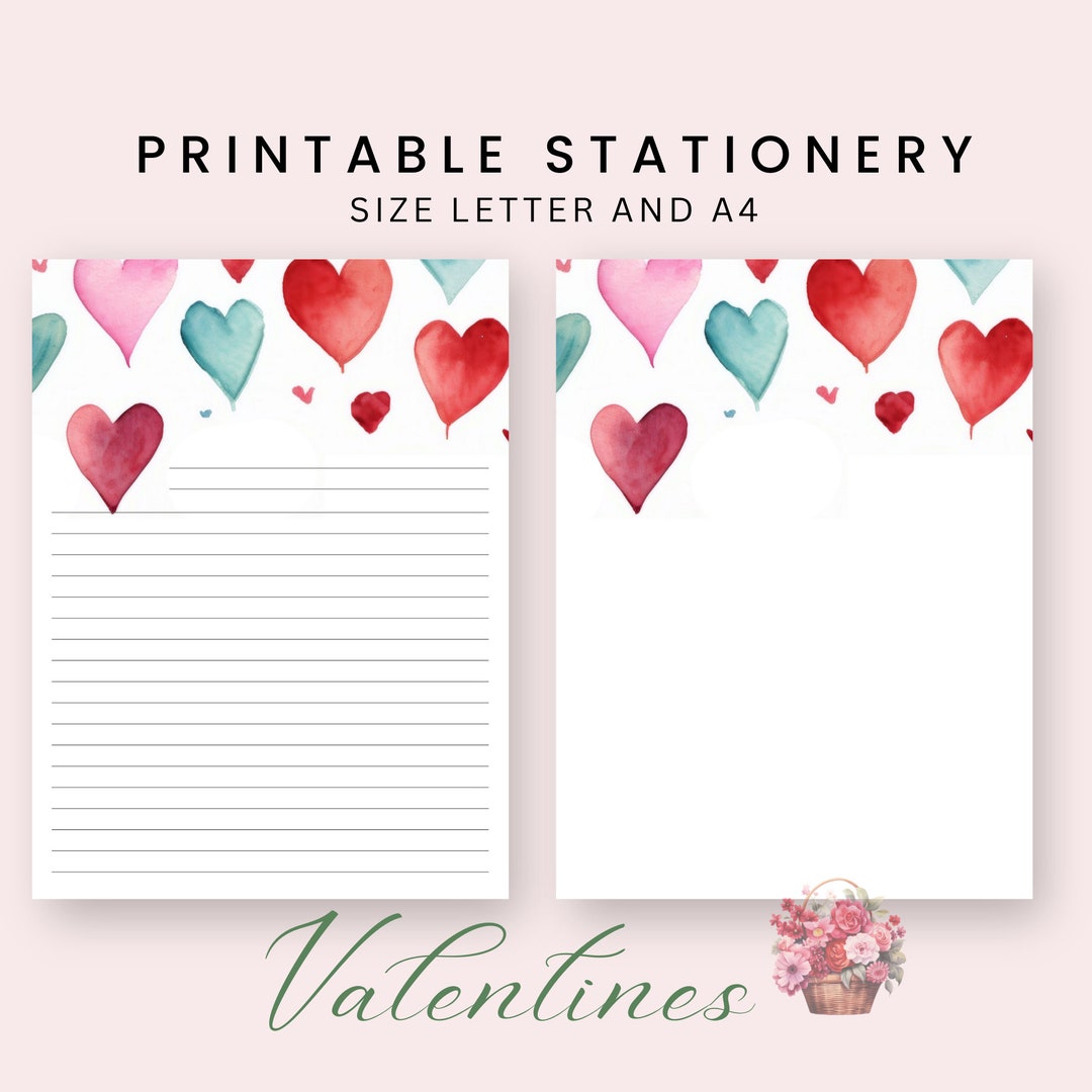 Printable Writing Paper Set, Stationery Printable, Paper Set ...