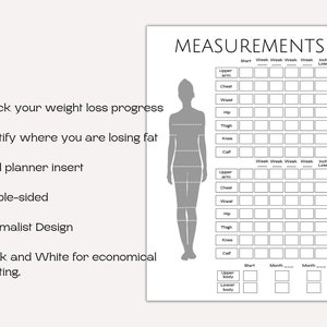 Body Measurement Tracker Printable Body Statistics Record - Etsy