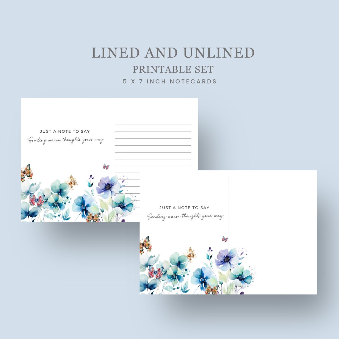 Printable Notecard and 5 X 7 Inch Envelope Liner, Writing Set ...