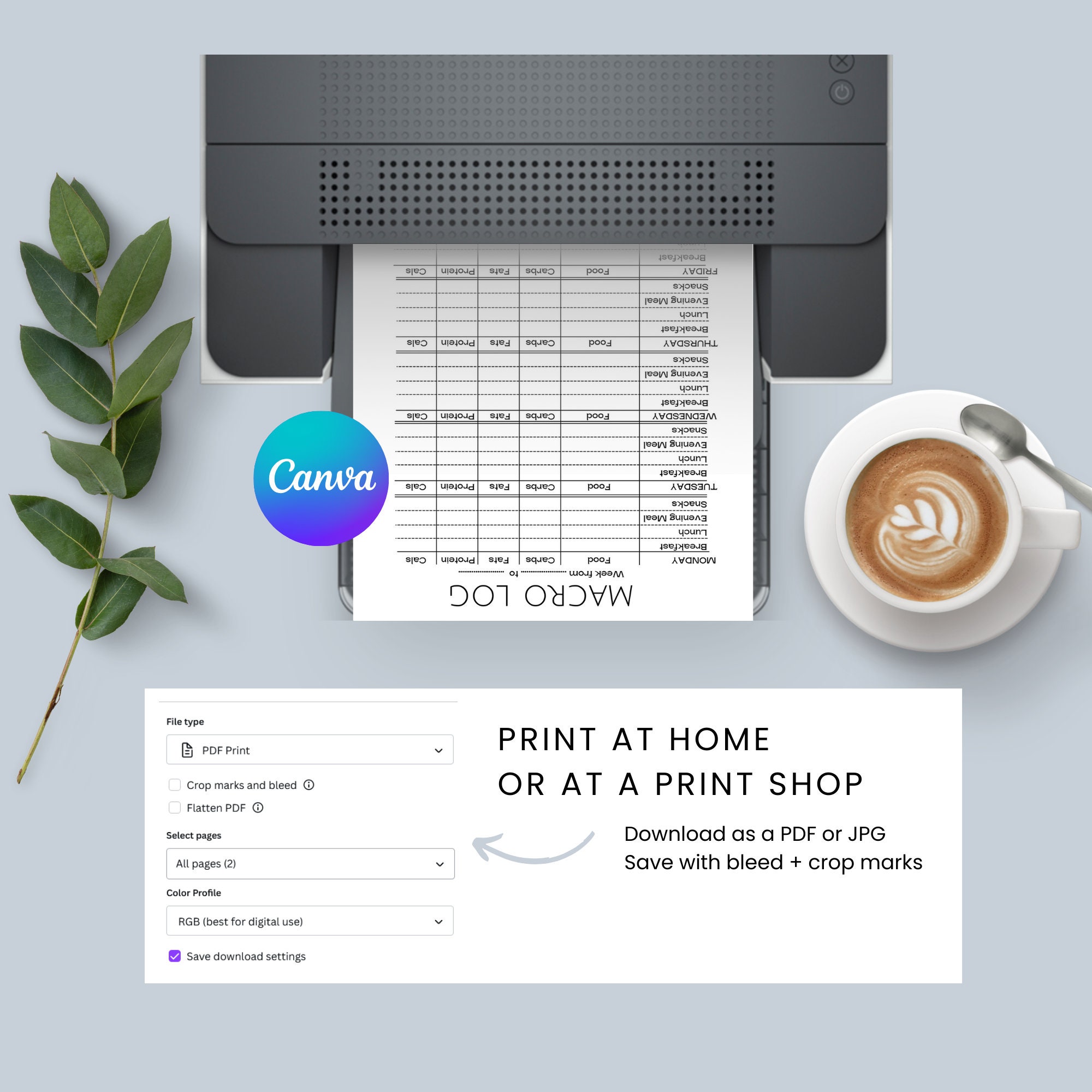 Macro Tracker Sheet Food Log, Printable Daily Macro Tracking, Food ...