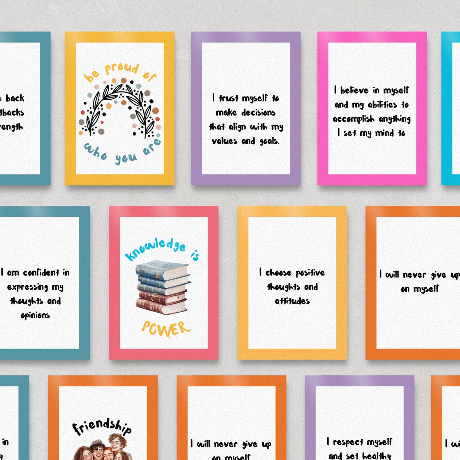 Printable Positive Affirmation Cards for Teens, Teenage Kindness Cards ...