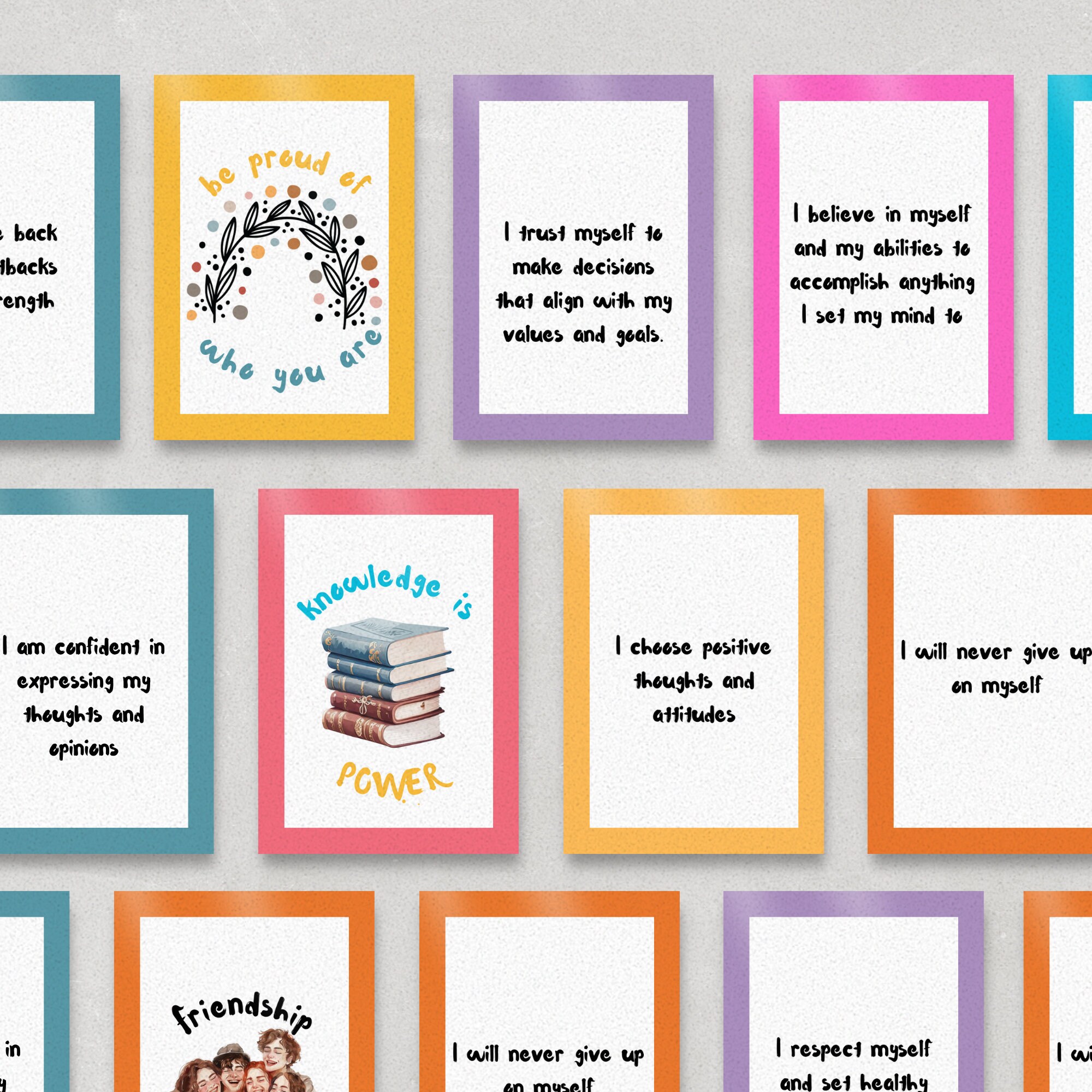 Printable Positive Affirmation Cards for Teens, Teenage Kindness Cards ...