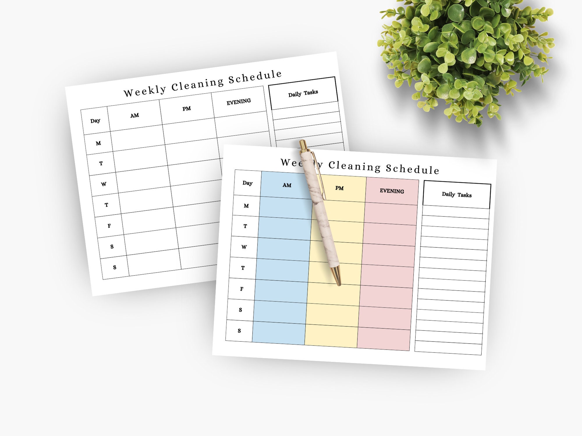 Cleaning Schedule Template Blank, Printable Cleaning Checklist ...