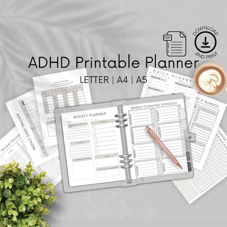 Printable ADHD Planner, ADHD Productivity Life Planner for Adults, Adhd ...