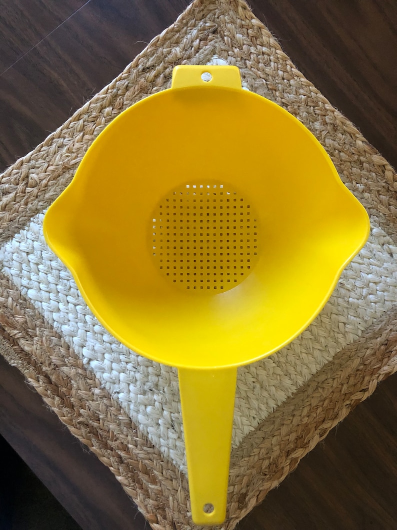 Vintage Large Yellow Tupperware Strainer - Etsy