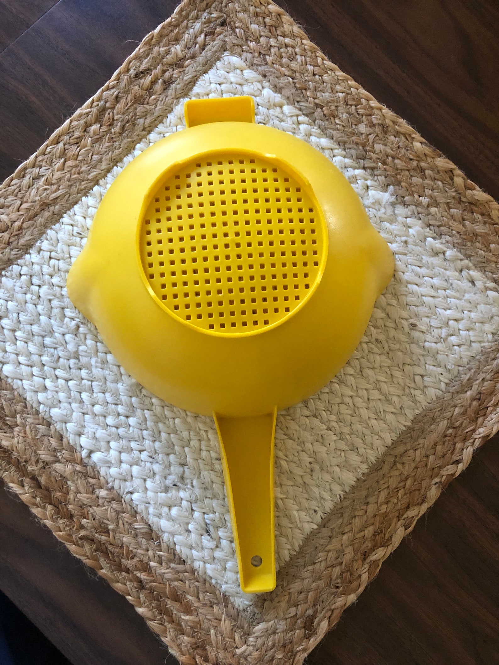 Vintage Large Yellow Tupperware Strainer - Etsy