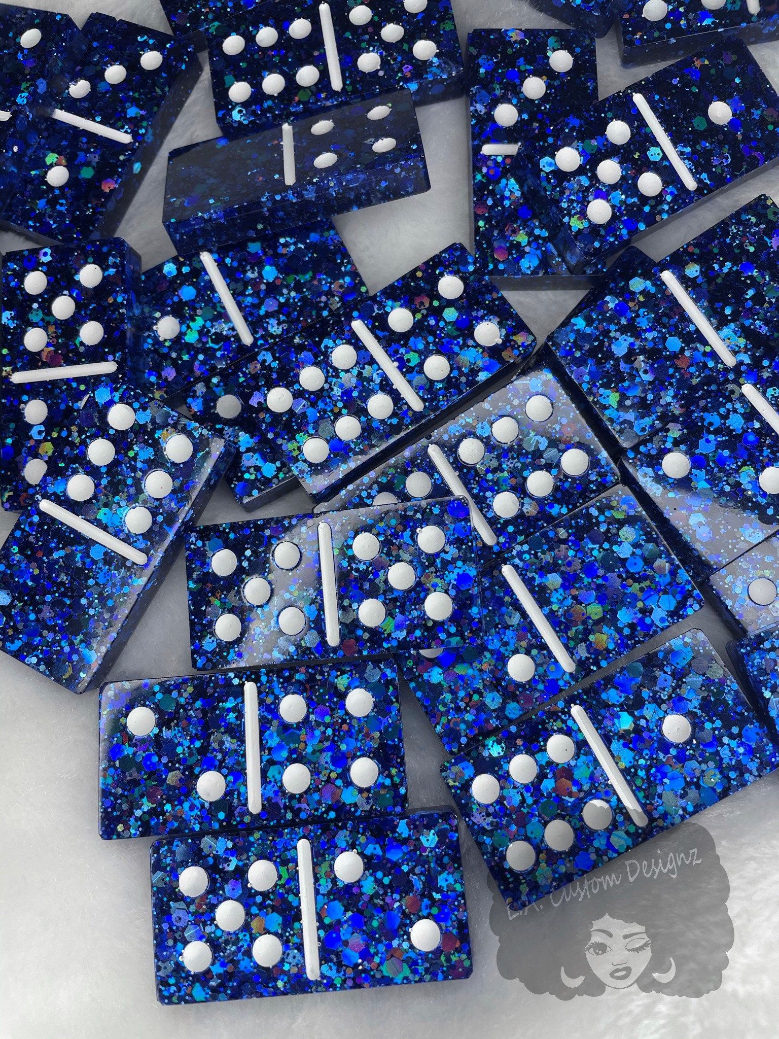 Custom Domino Set Chunky Pink Glitter Resin Dominoes Resin | Etsy